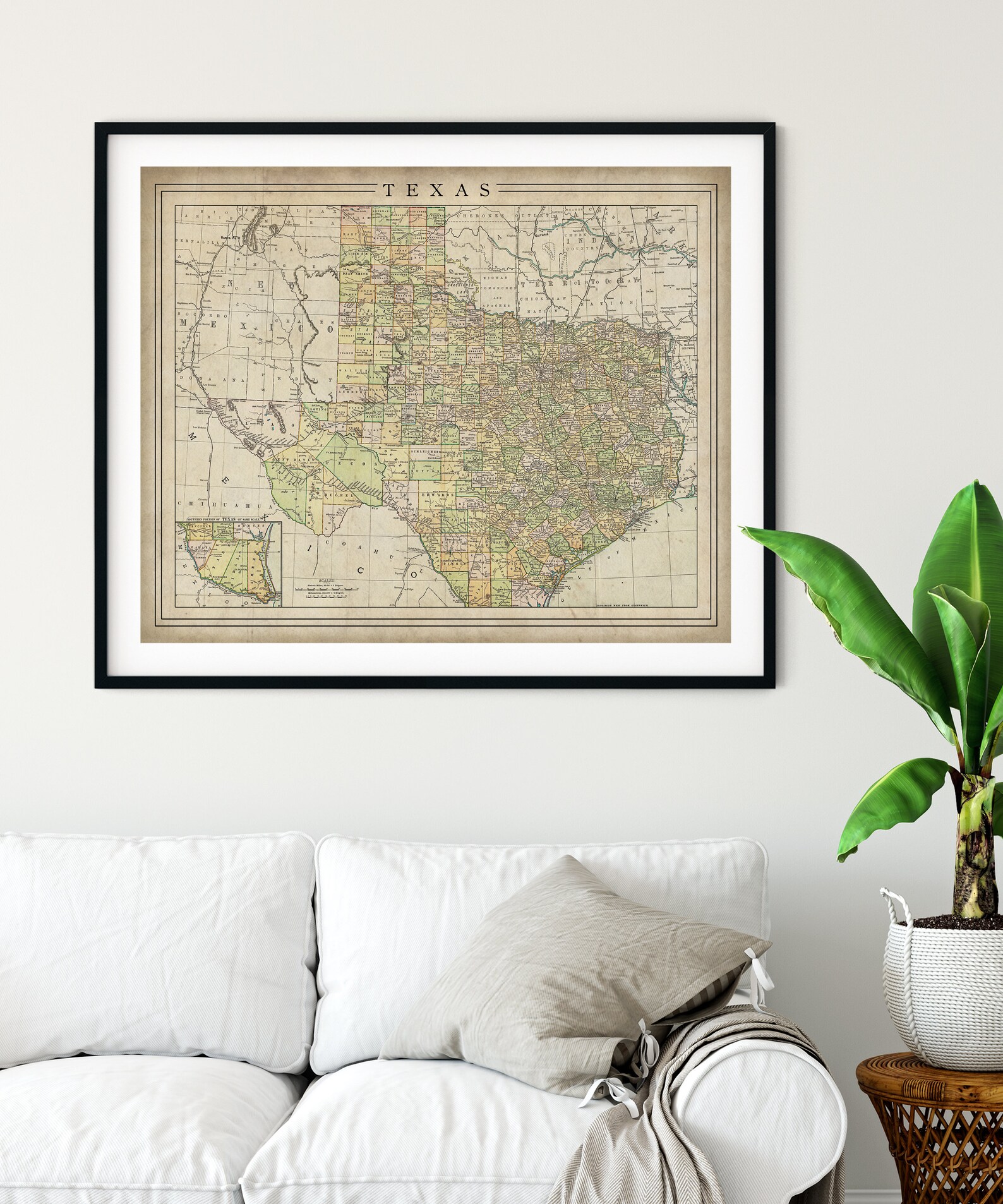 1897 Texas Map Print Vintage Map Art Antique Map Old Map - Etsy