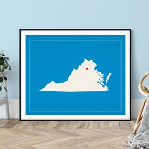 Custom Virginia State Art, Customized State Map Art, Personalized Gift ...