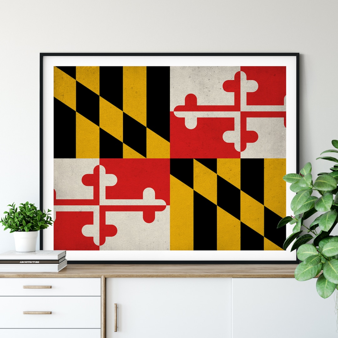 Maryland Flag Art, Maryland Flag Print, Poster, State Flags, Flag ...
