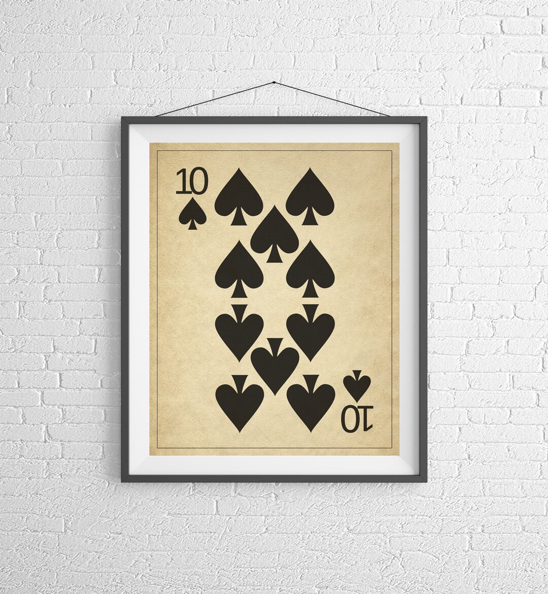 10 of Spades Playing Card Art Print Game Room Decor Game - Etsy