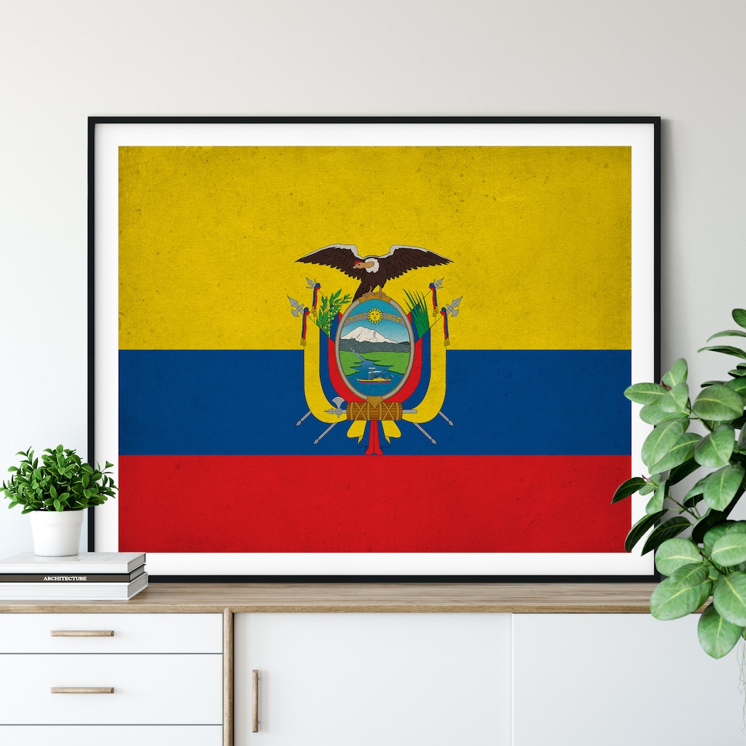 Ecuador Flag Art, Ecuador Flag Print, Flag Poster, Country Flags ...