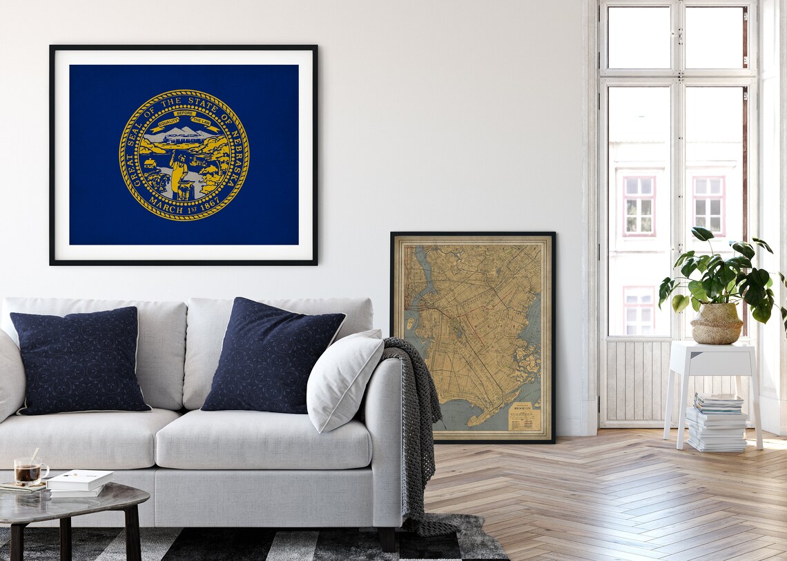 Nebraska Flag Art Nebraska Flag Print State Flag Poster NE | Etsy