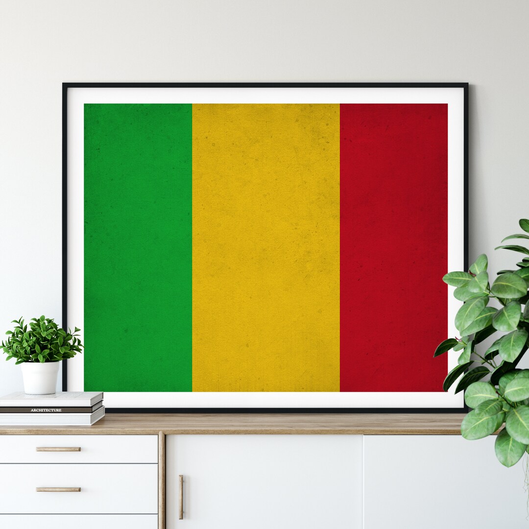 Mali Flag Art Print: Vintage African Wall Decor - Etsy