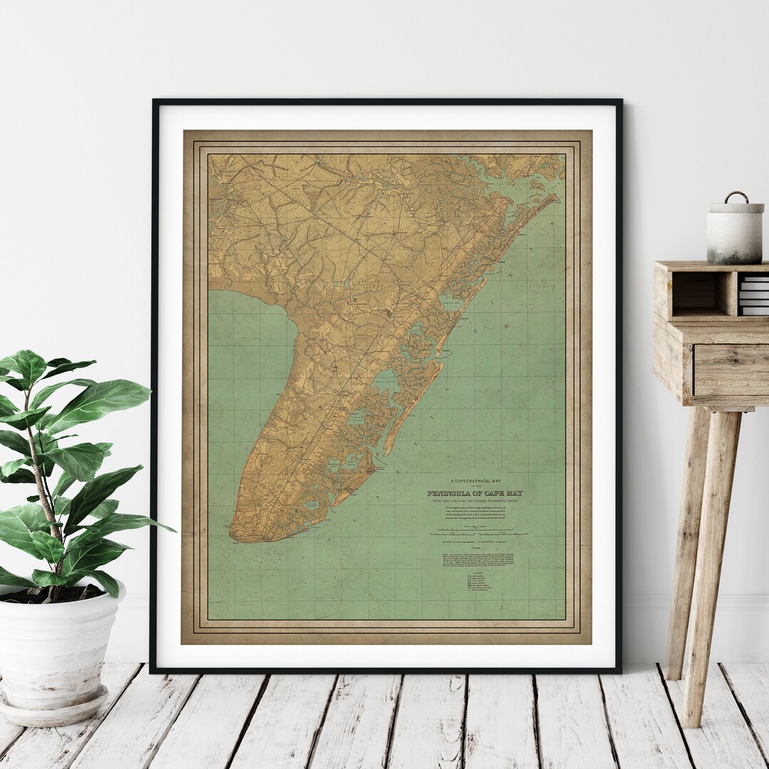 1888 Cape May New Jersey Map Print, Vintage Map, Antique Map, Old Map ...