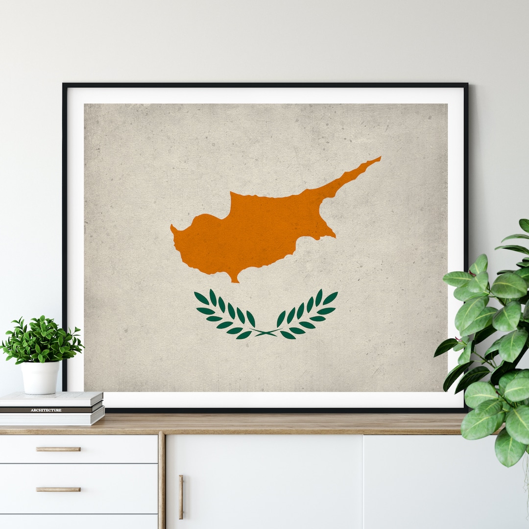Cyprus Flag Art, Cyprus Flag Print, Flag Poster, Country Flags, Cyprus ...