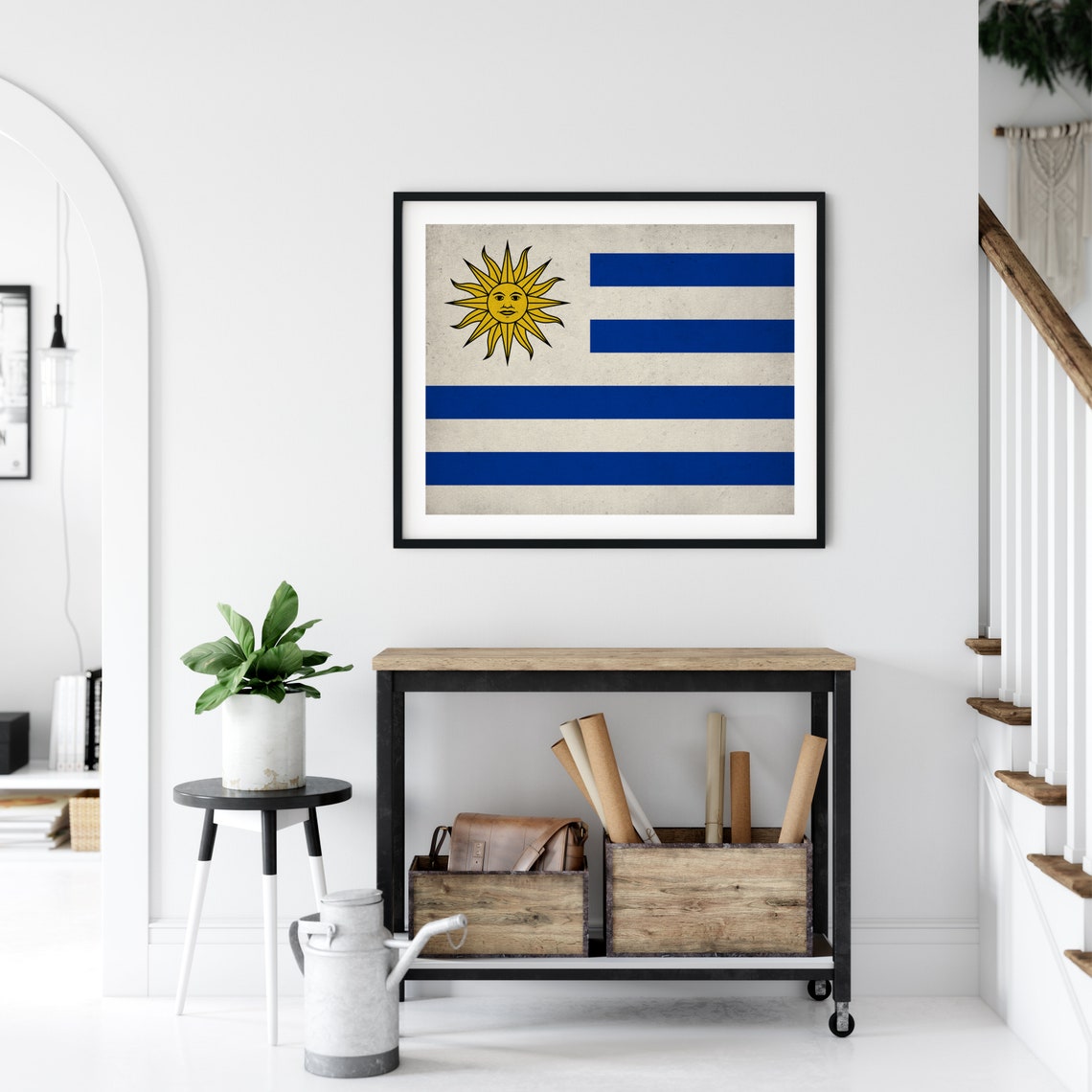 Uruguay Flag Art Uruguay Flag Print Flag Poster Country | Etsy