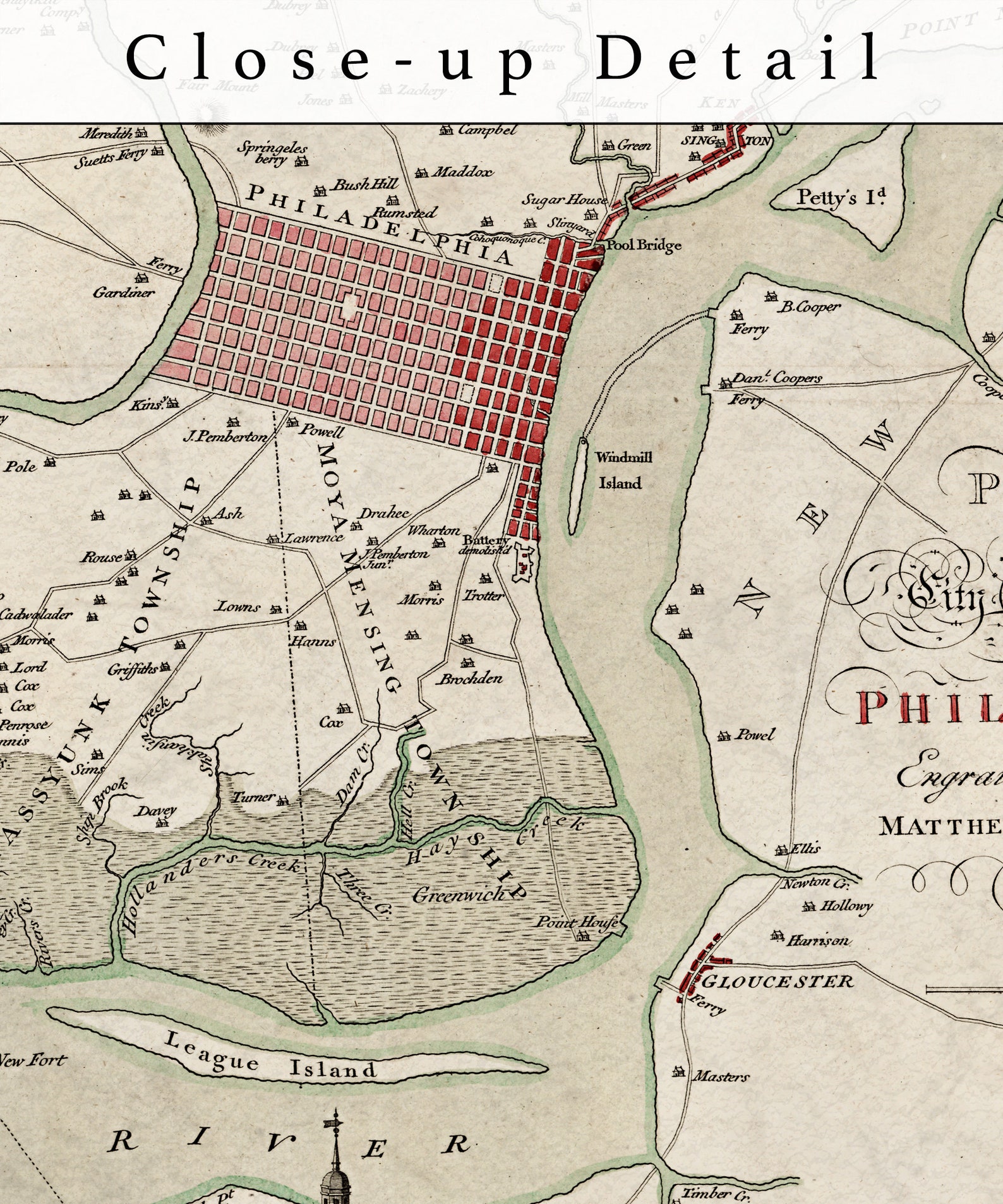 1777 Philadelphia Map Print Vintage Pennsylvania Map Art | Etsy