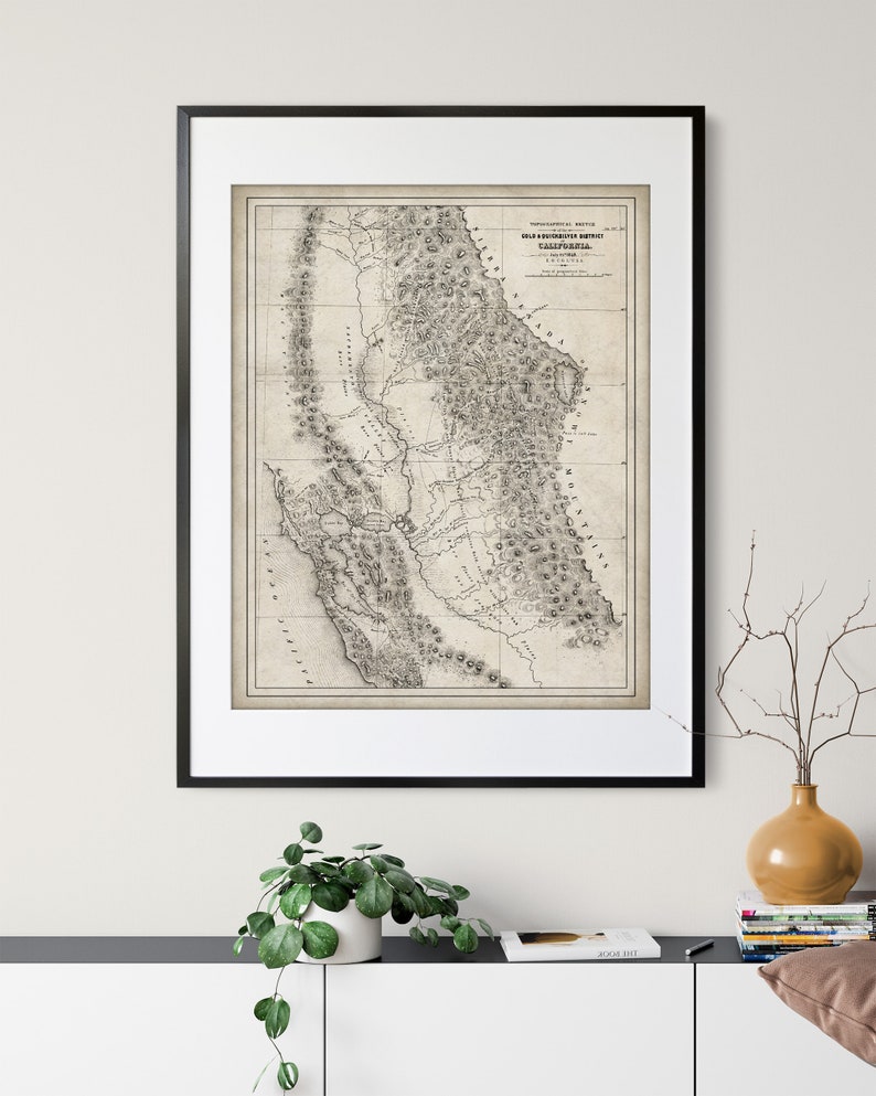 1848 California Gold & Quicksilver Map Print Vintage Map | Etsy