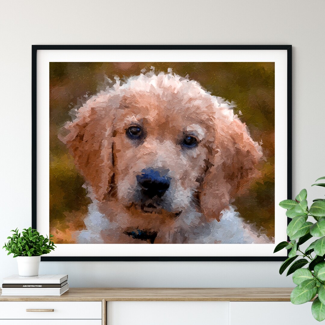 Golden Retriever Print, Yellow Labrador Art, Lab Puppy Gifts, Dog ...