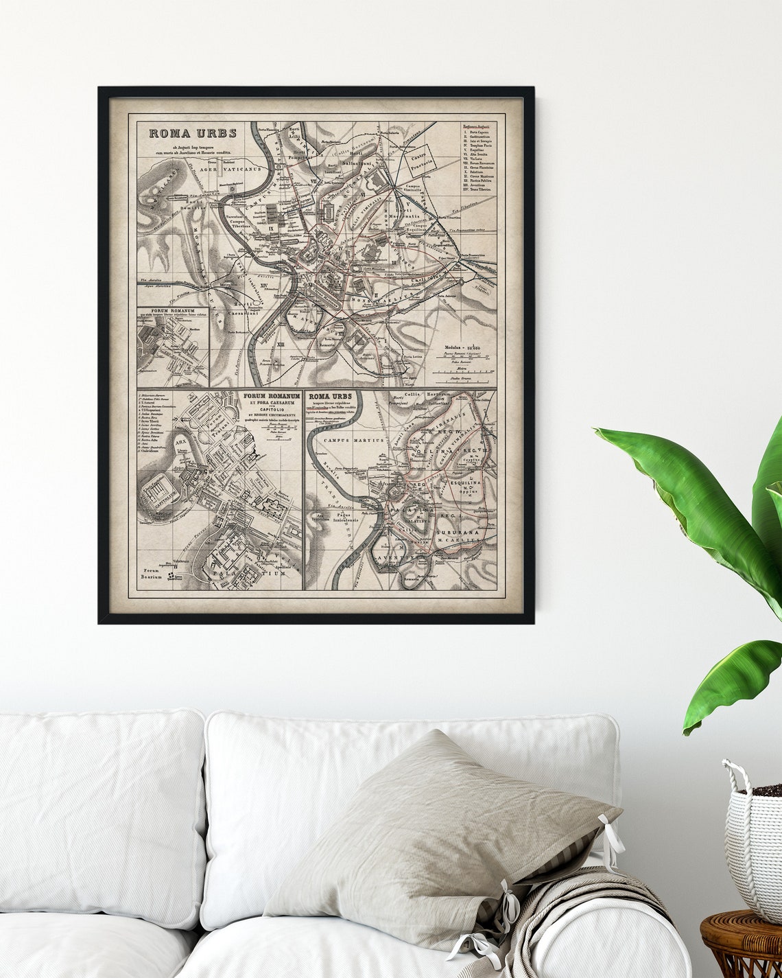 1892 Rome Map Print Vintage Italy Map Art Antique Map - Etsy