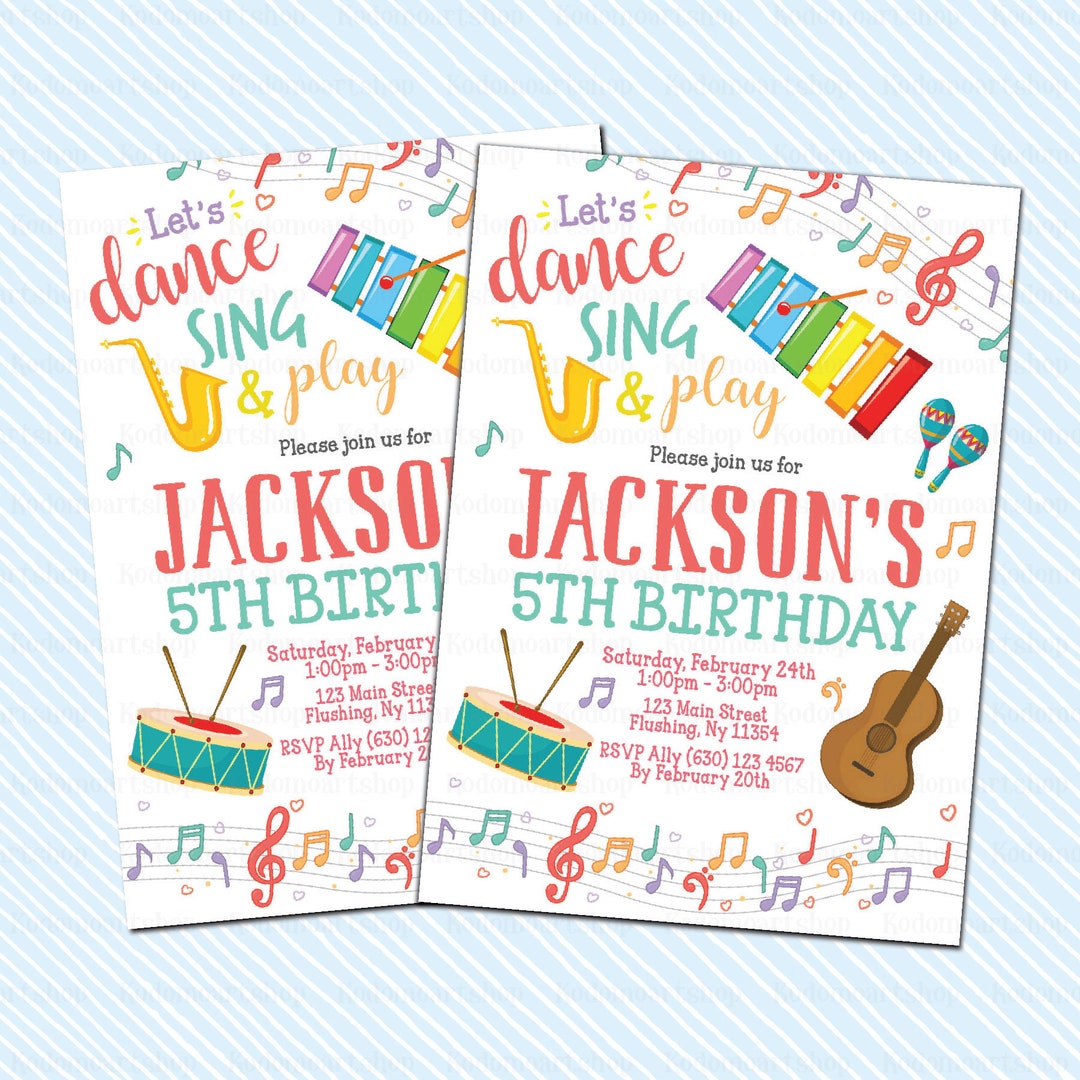 Digital Music Invitation. Music Birthday Invite. Music Night. Dance ...