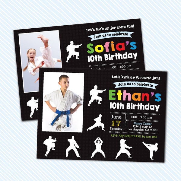 Karate Invitation - Etsy