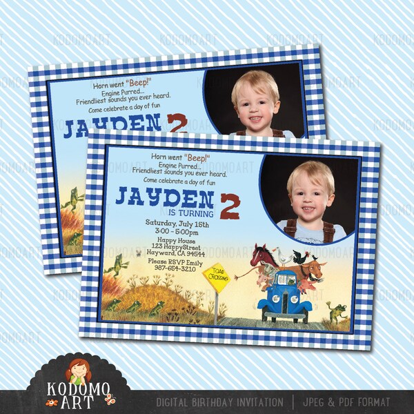 Little Blue Truck Birthday Invitation - Etsy