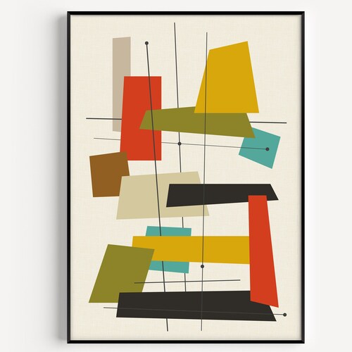 Retro Print Mid Century Modern Prints Mid Century Poster | Etsy