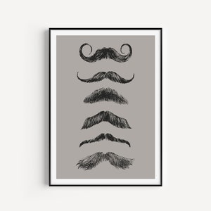 Hipster Print, Moustache Print, Barbers Print, Barbers Art, Mustache ...