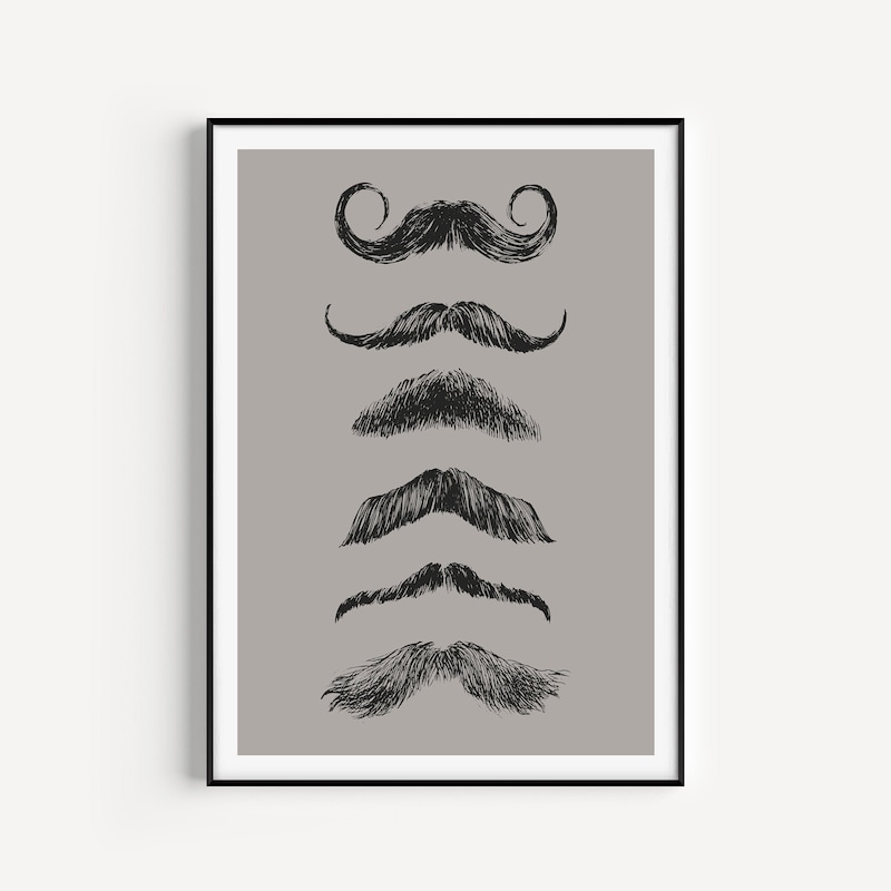Mustache Art - Etsy
