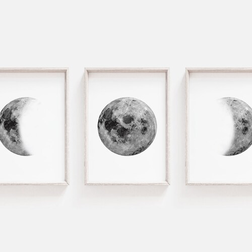 Set of Prints Moon Prints Moon Phase Print Art Print Wall - Etsy