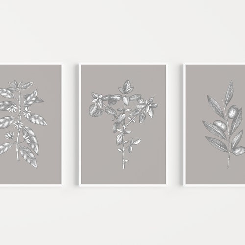 Set of Prints Grey Print Set Wall Art Set Grey Prints | Etsy