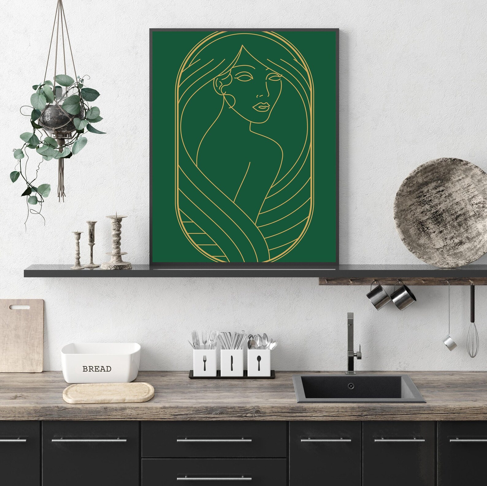 Art Deco Print Green Print Art Deco Green Wall Art Print | Etsy