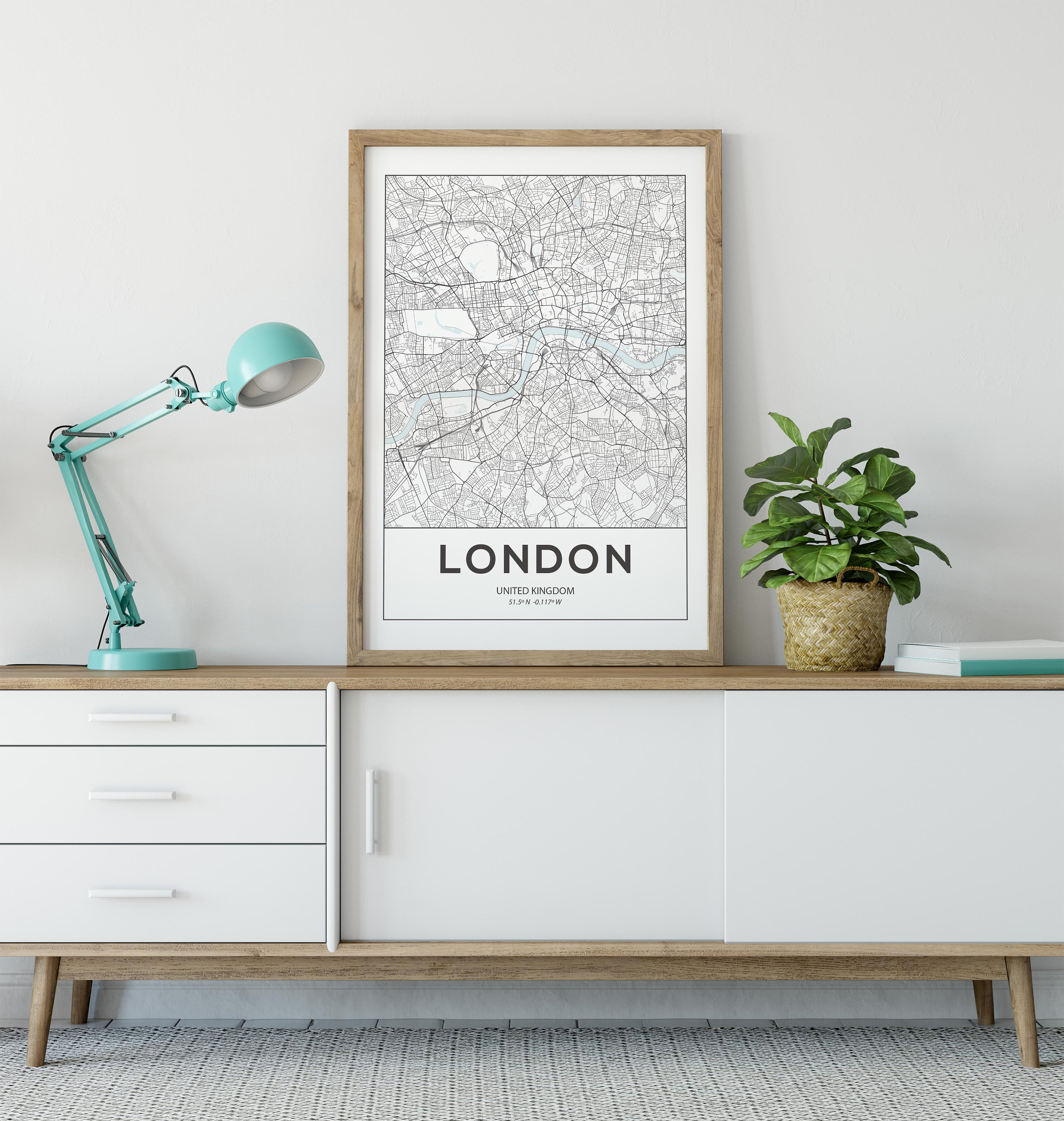 London Map Print, Wall Art, London Print, London Map Poster, London ...