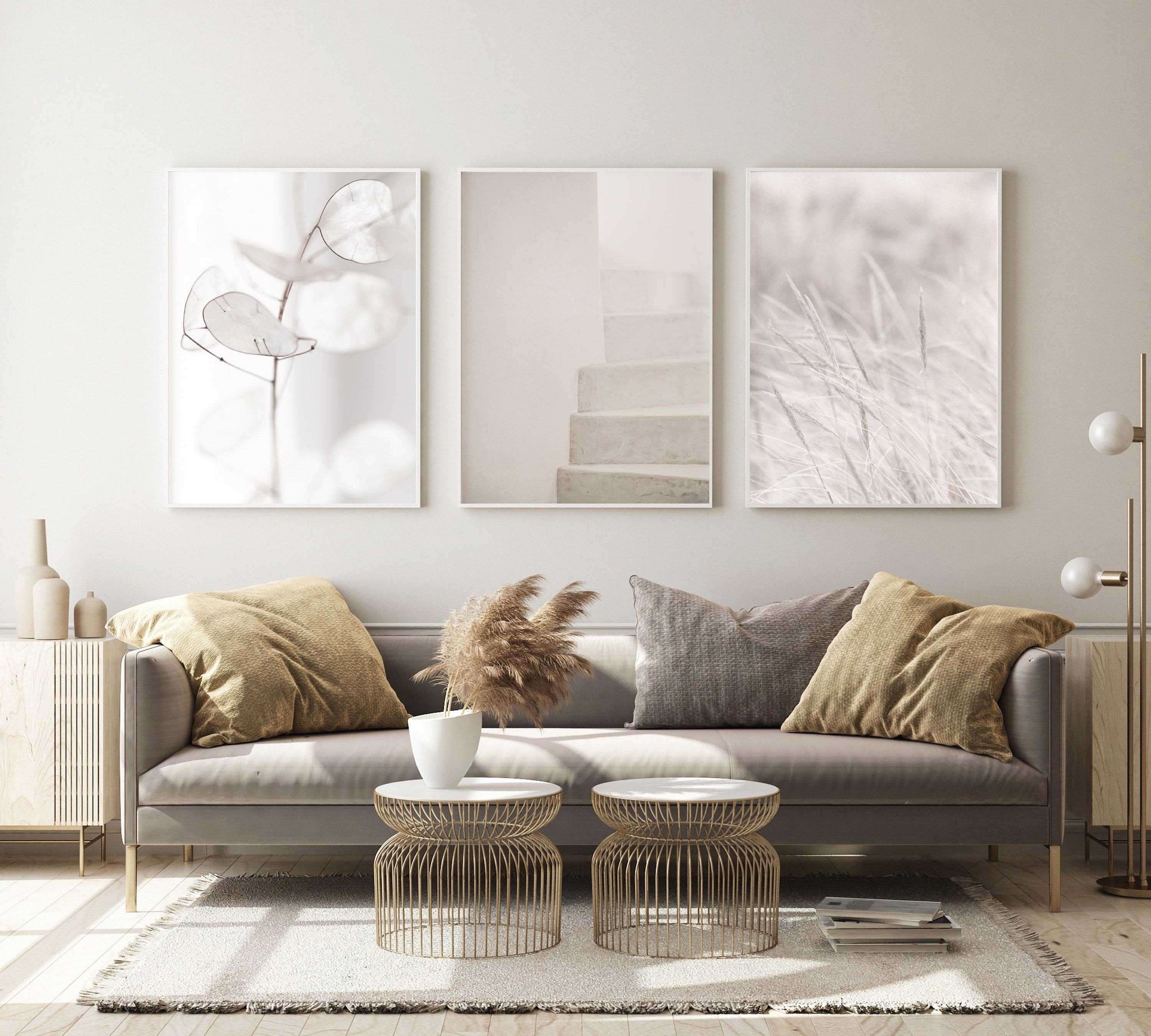 White Wall Art, Prints, Wall Art, White Print, White, Wall Art Set ...