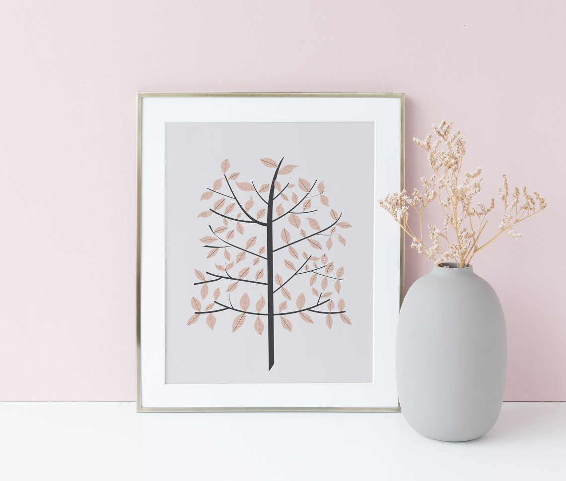 Tree Print Pink Print Wall Art Print Pink Wall Art Tree | Etsy