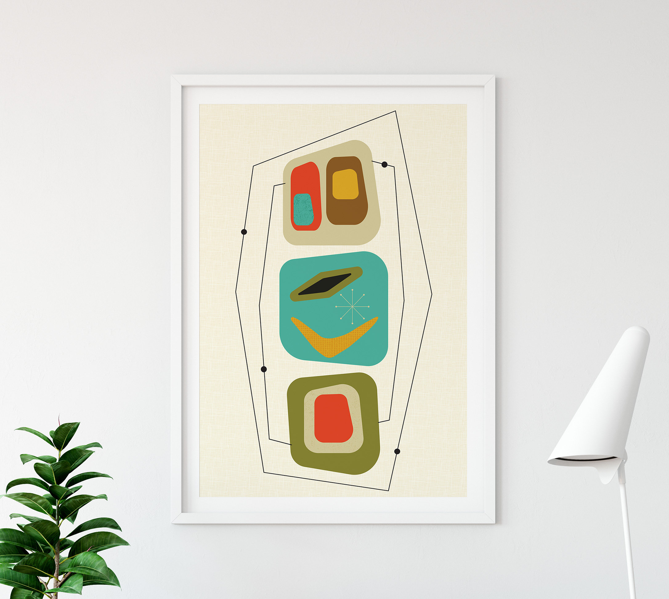 Wall Art Retro Print Mid Century Modern Prints Retro Wall - Etsy UK