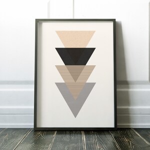 Geometric Print, Wall Art, Triangle Wall Art, Prints, Geometric Wall ...