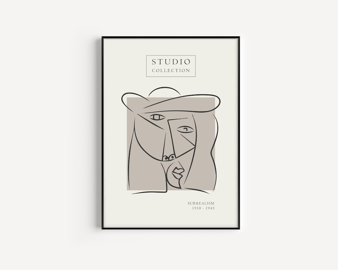 Wall Art Print, Face Print, Line Art, Prints, Line Face Print, Neutral ...