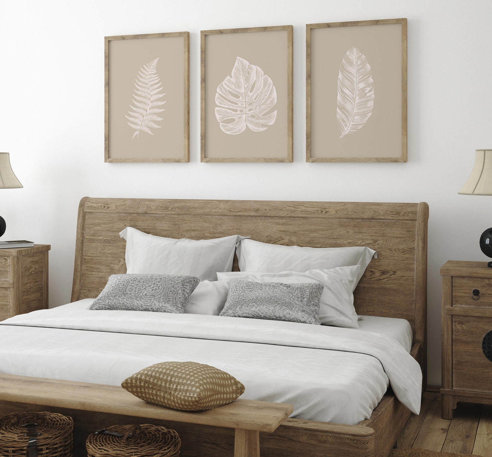 Wall Art Prints, Wall Art Set, Beige Wall Art, Botanical Print Set, Set ...