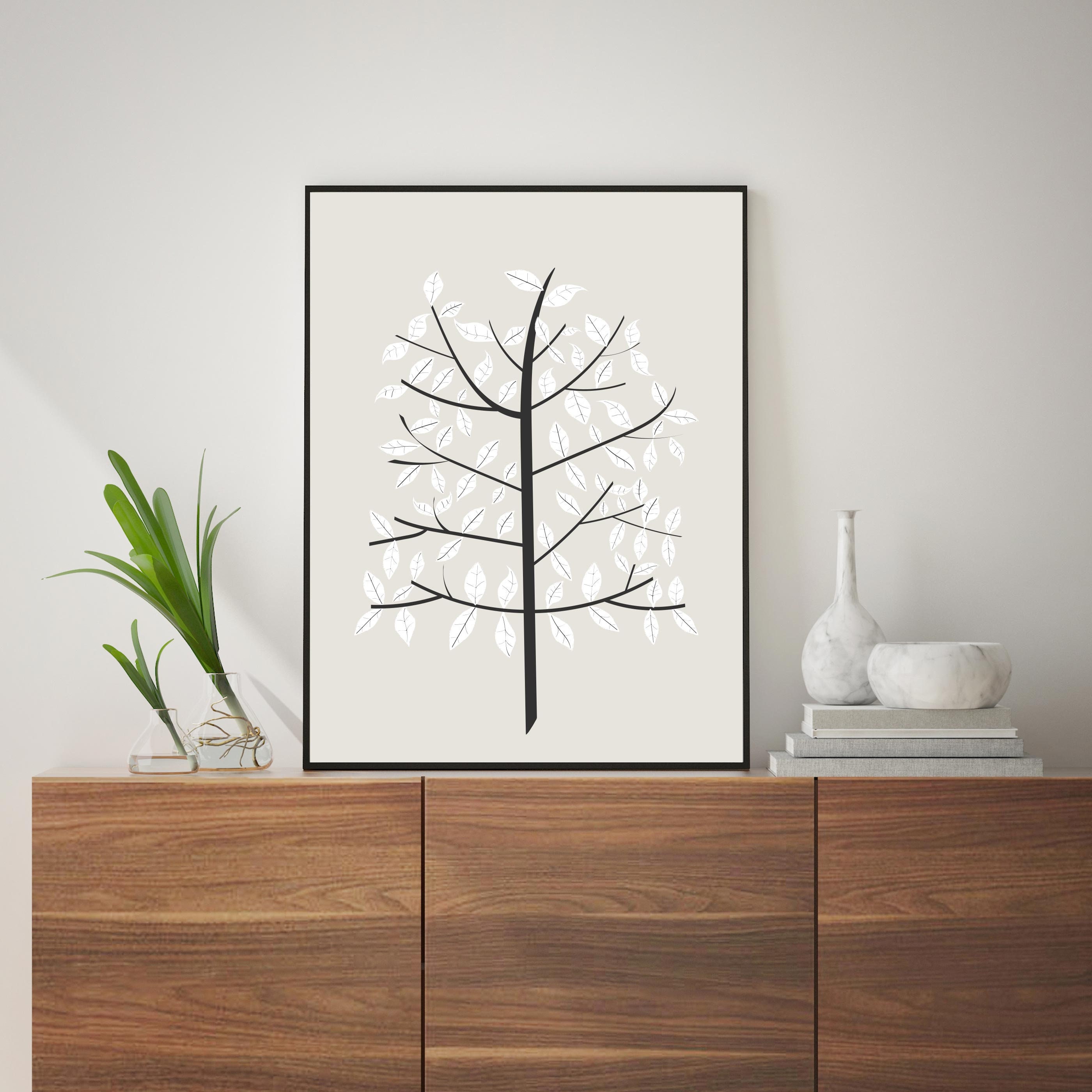 Tree Print Wall Art Black and White Wall Art Print Tree | Etsy