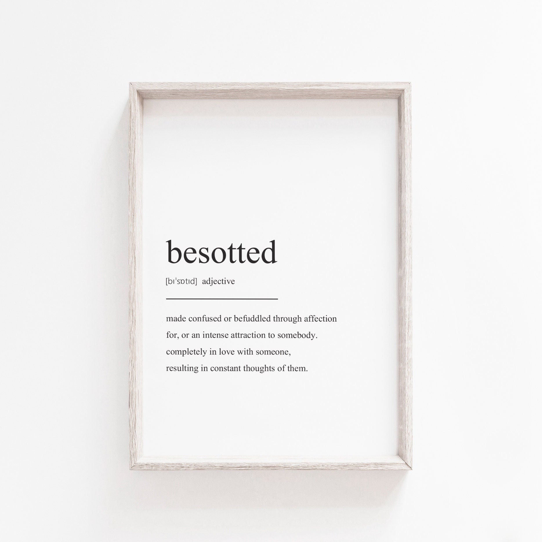 Besotted Definition Print Quote Print Definition Art | Etsy