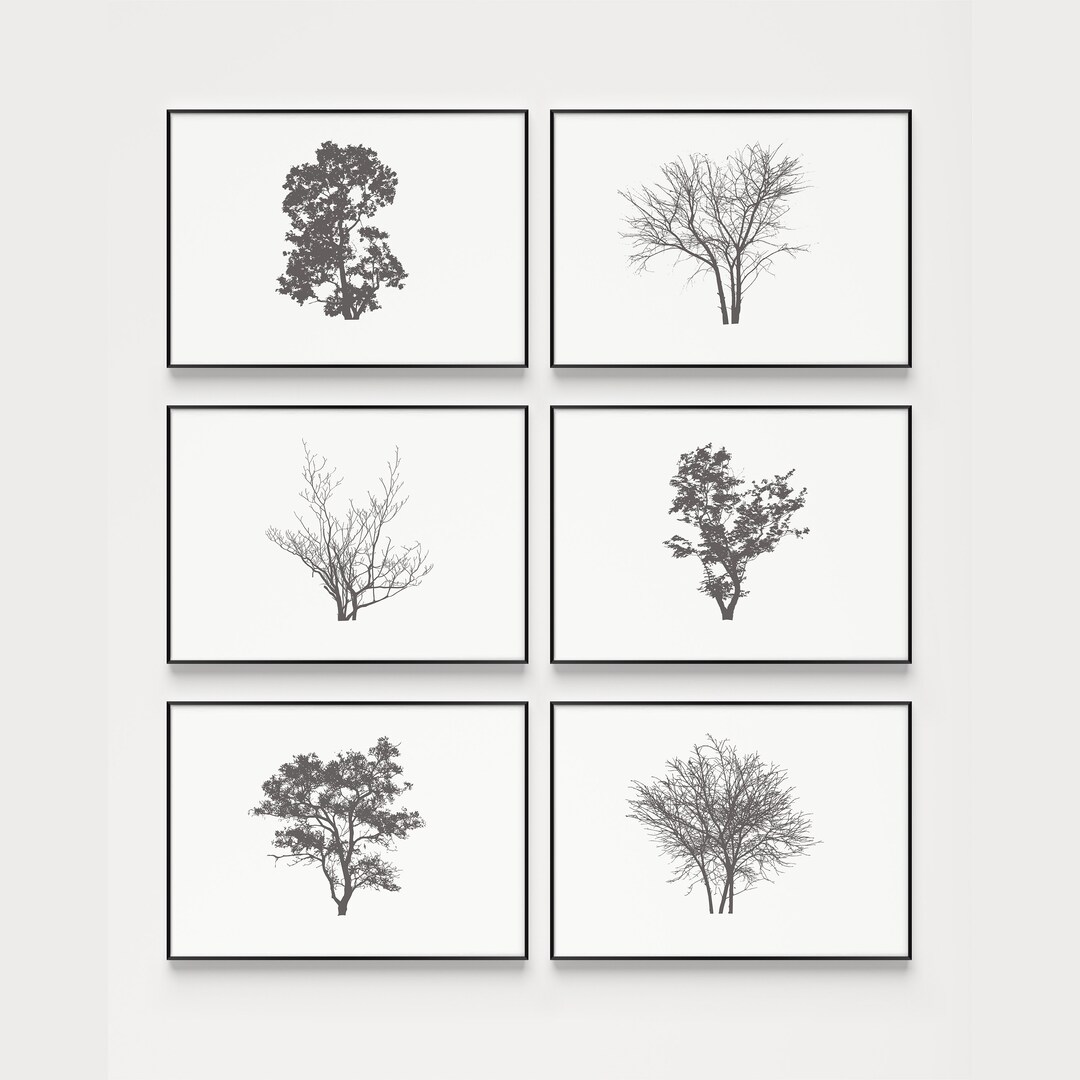 Tree Print Set, Wall Art, Print Set, Set of Prints, Black and White ...