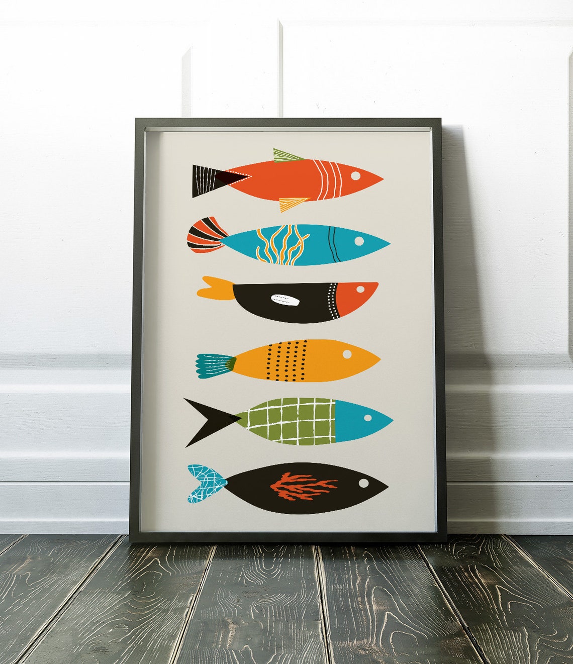 Fish Print, Wall Art, Wall Art Print, Fish Wall Art, Mid Century Modern ...