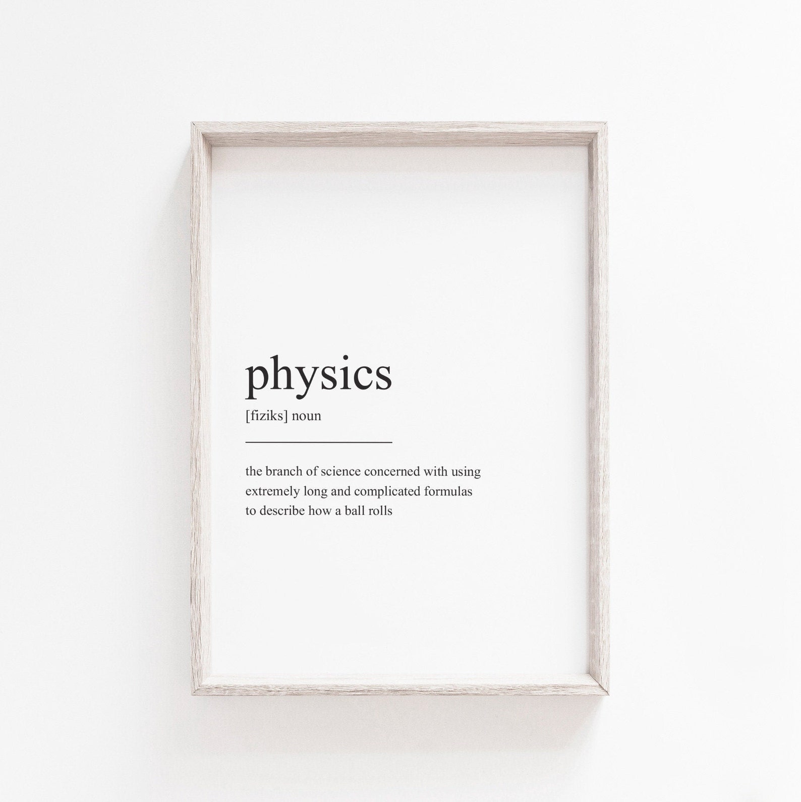 Physics Definition Print, Wall Art Print, Quote Print, Prints, Wall Art ...