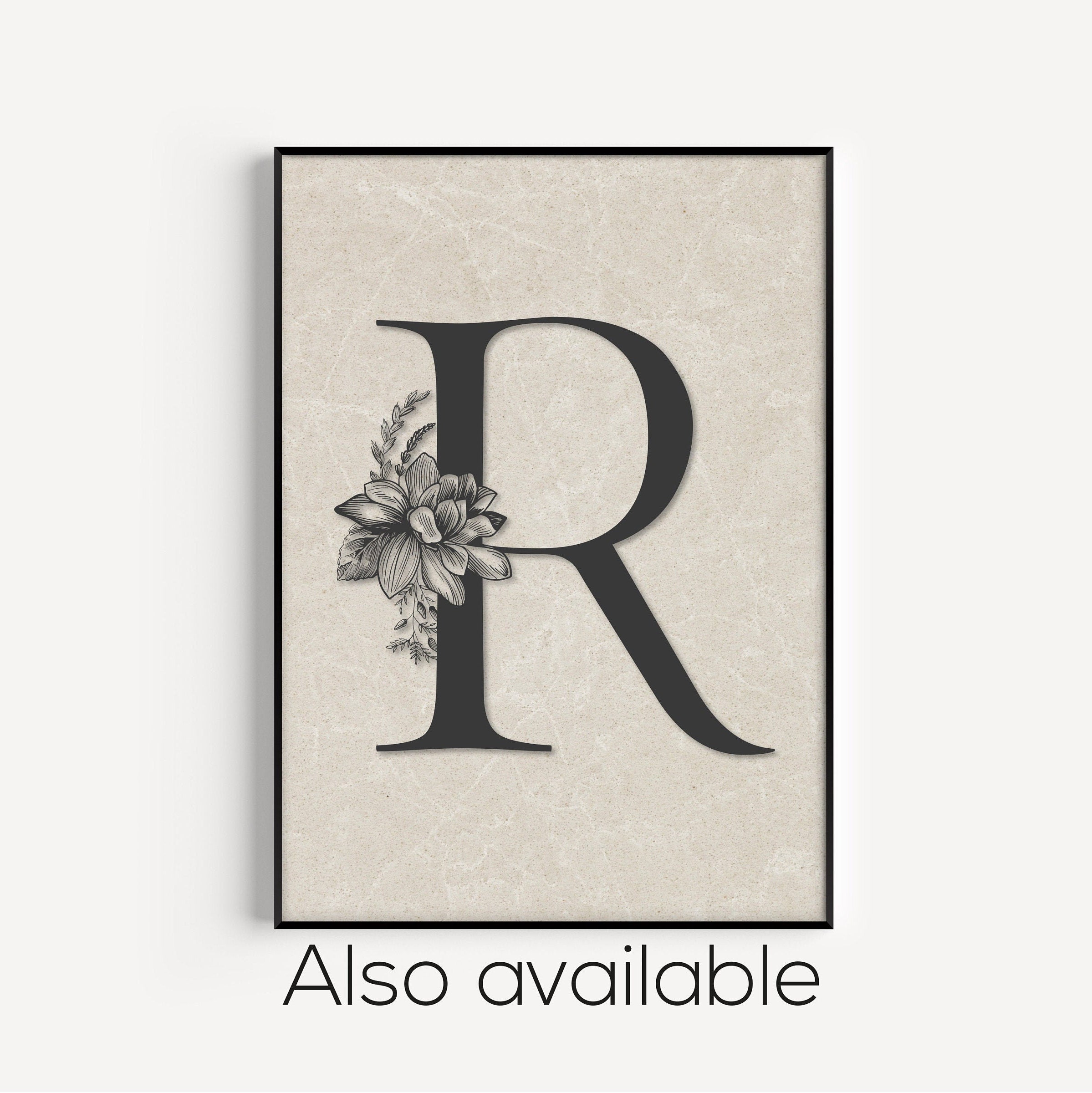 Initial Print Initial Wall Art Wall Art Print Letter Print - Etsy UK