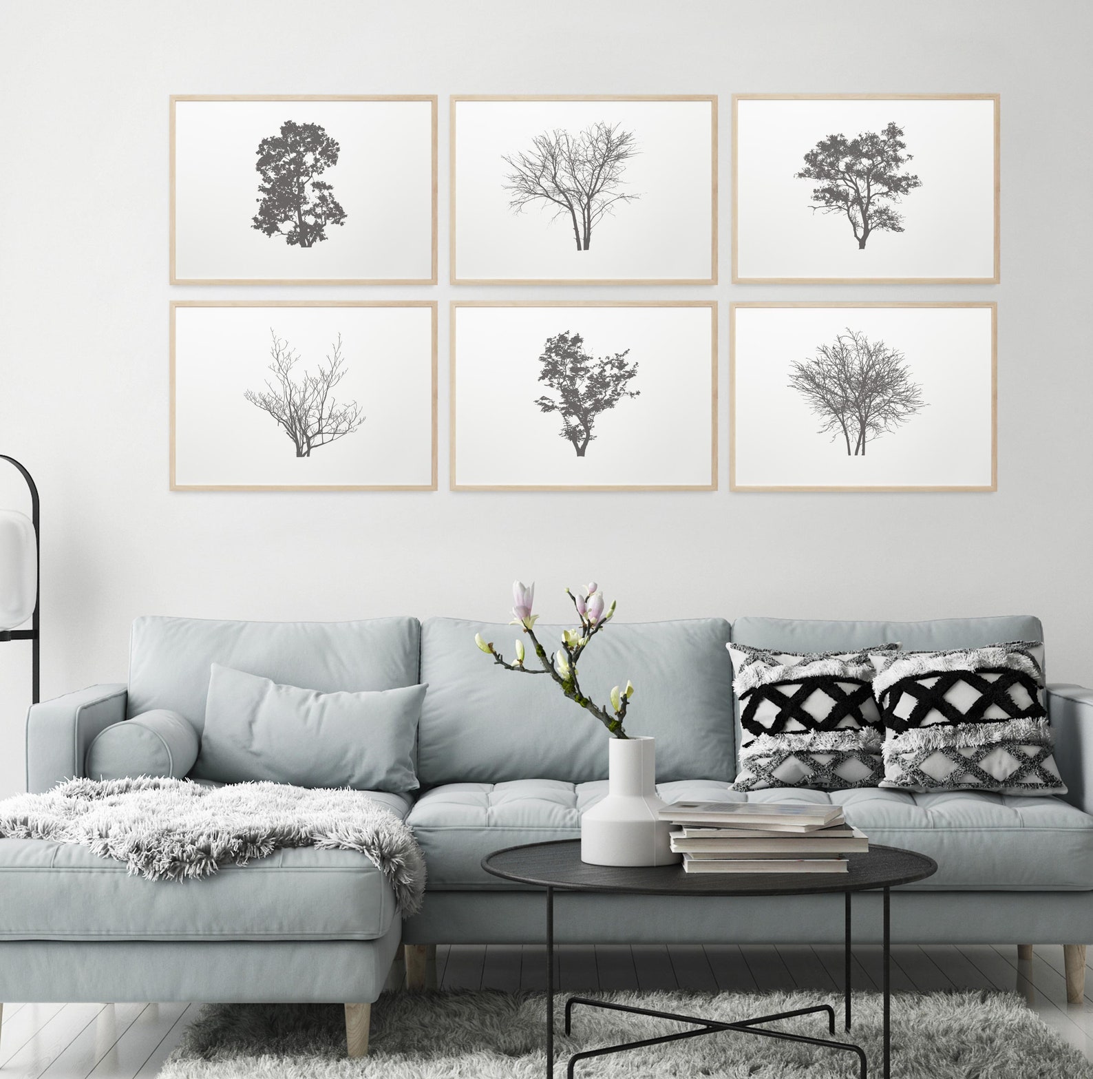 Set of Prints, Black and White, Tree Print Set, Wall Art, Print Set ...