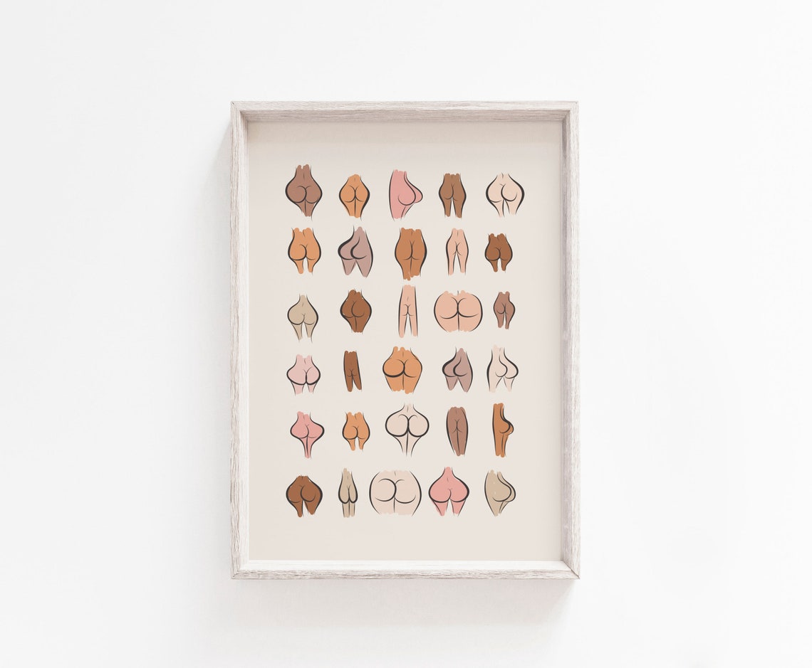 Set of Prints, Bum Print, Boobs Print, Bathroom Print, Body Positivity ...