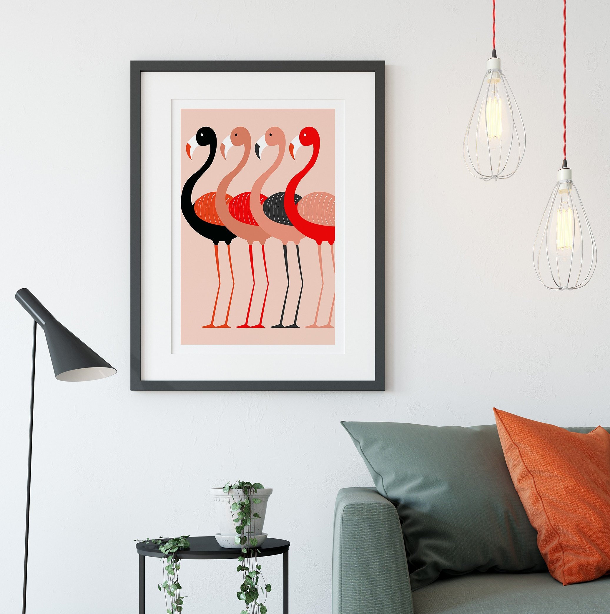 Wall Art Flamingo Print Flamingo Poster Flamingo Wall Art | Etsy