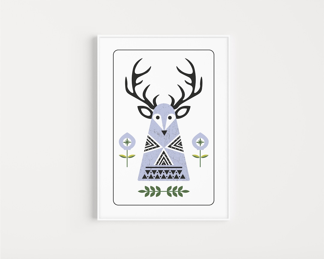 Scandinavian Print, Wall Art, Nordic Print, Stag Print, Scandi Wall Art ...