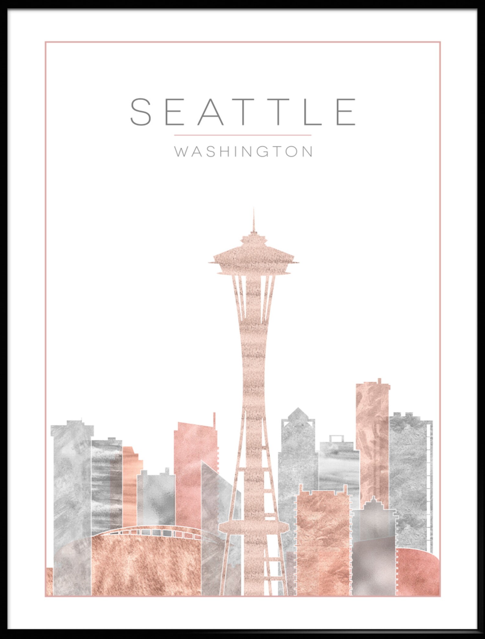 Seattle Print Wall Art Print Seattle Wall Art Washington | Etsy