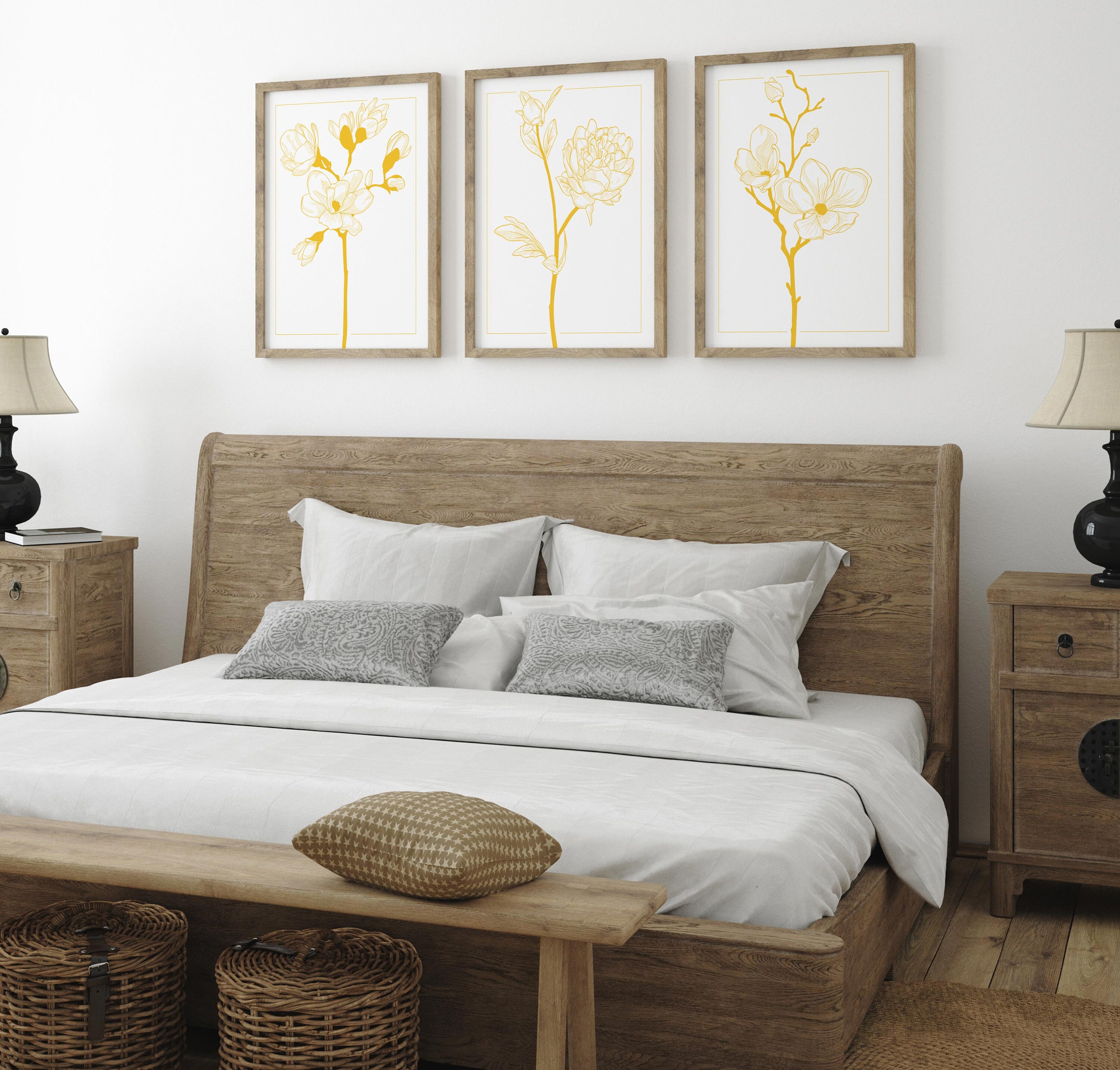 Set of Prints Yellow Print Set Wall Art Set Yellow Prints | Etsy UK