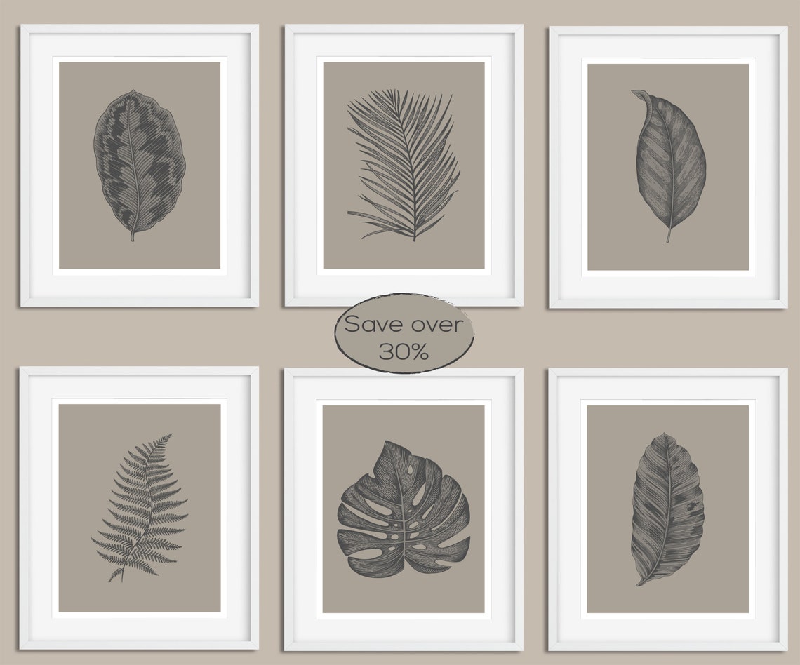 Leaf Print, Leaf Wall Art, Prints, Scandinavian Print, Wall Art Print ...