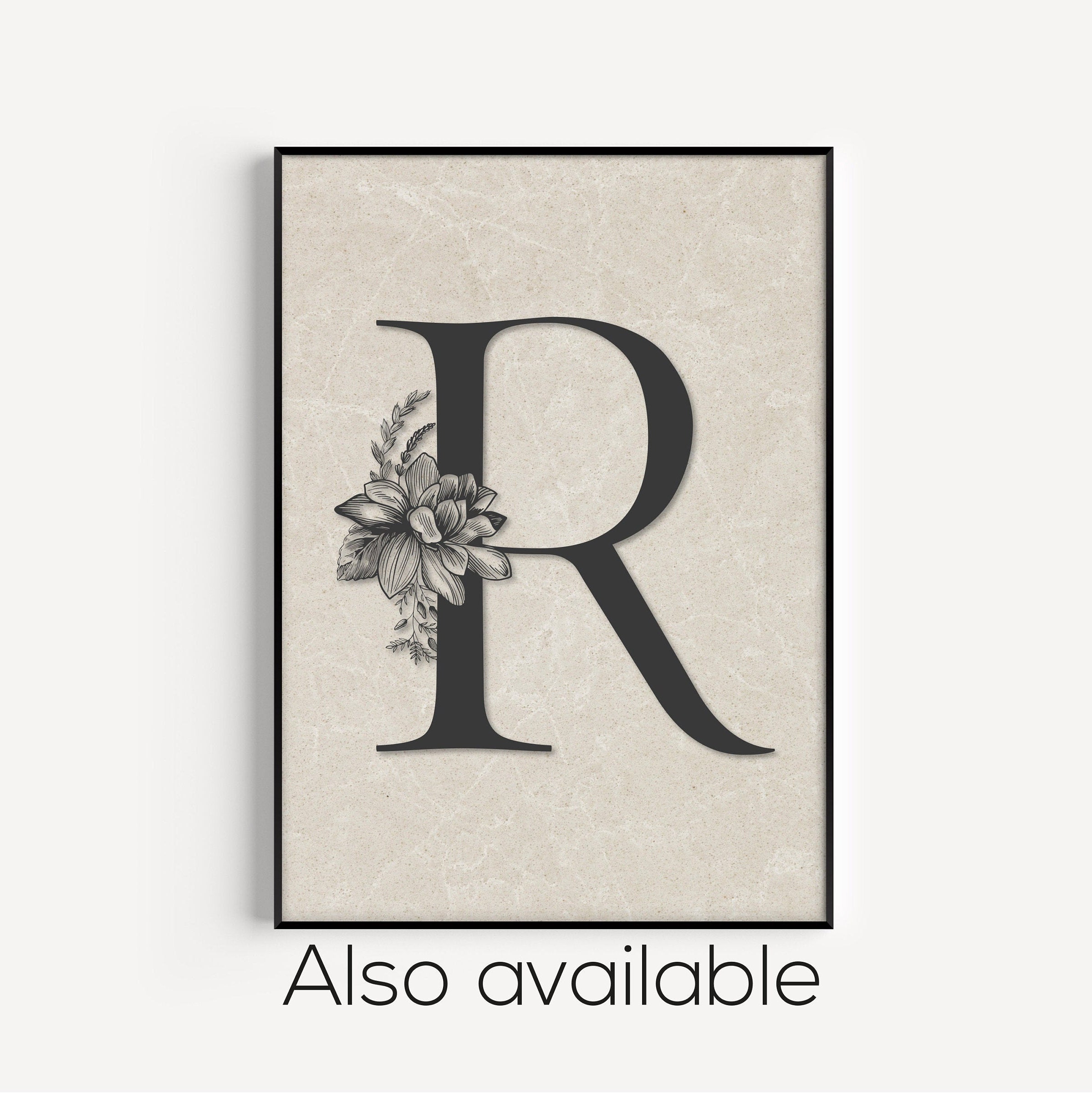 Initial Wall Art Initial Print Letter Print Letter Wall | Etsy