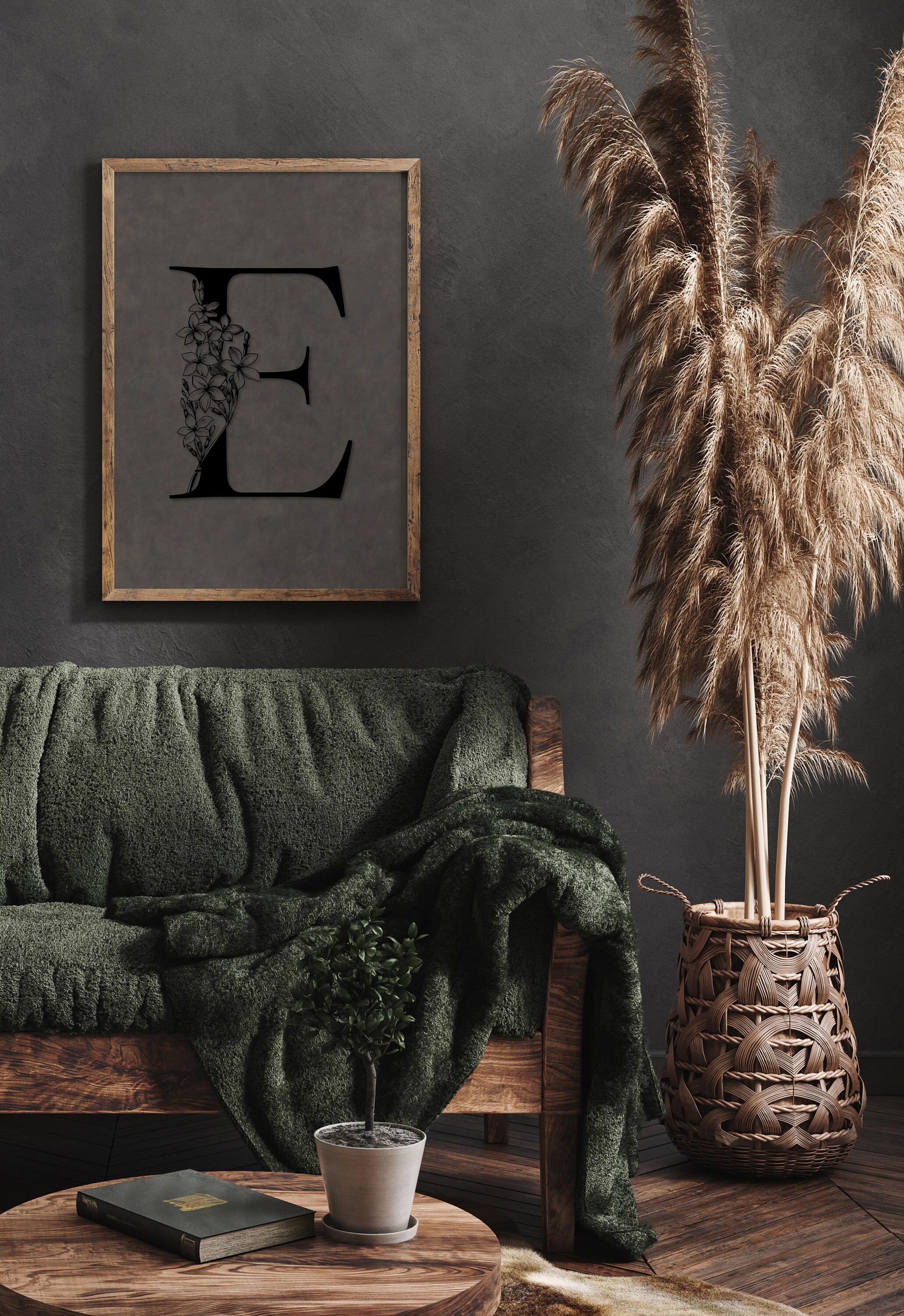 Initial Wall Art, Initial Print, Letter Print, Letter Wall Art, Name ...