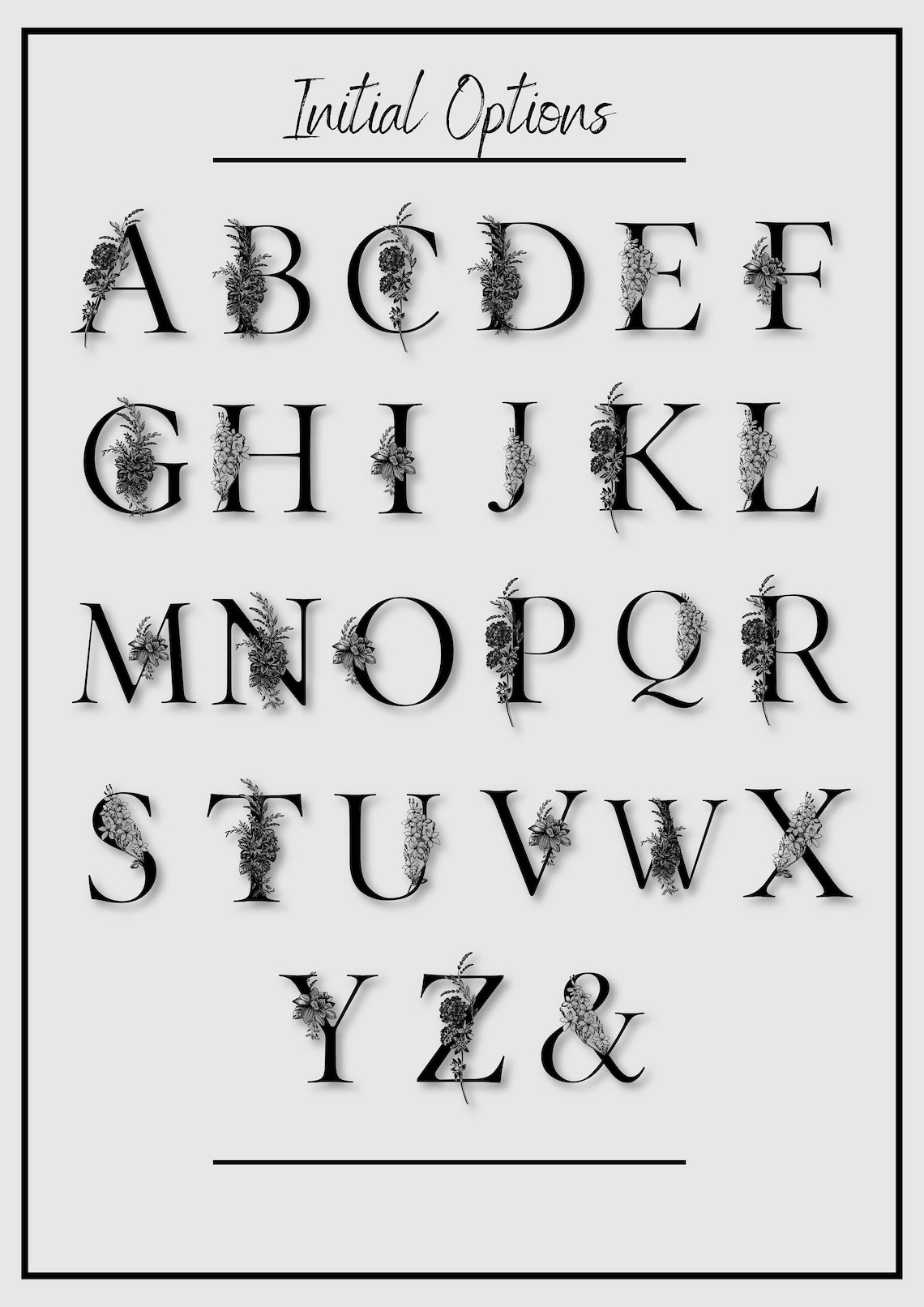 Initial Wall Art, Initial Print, Letter Print, Letter Wall Art, Name ...