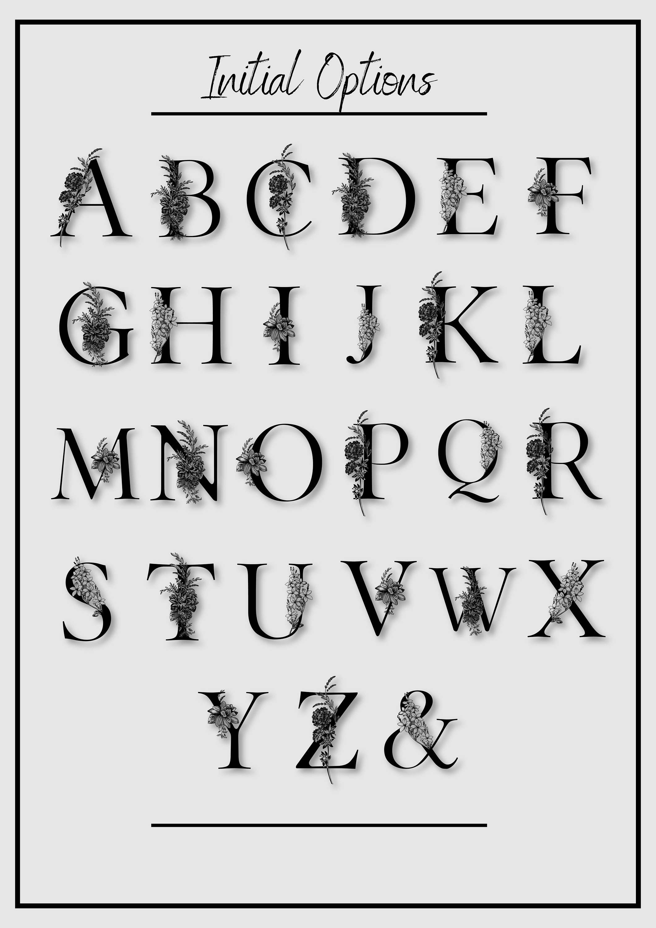 Initial Wall Art Initial Print Letter Print Letter Wall | Etsy