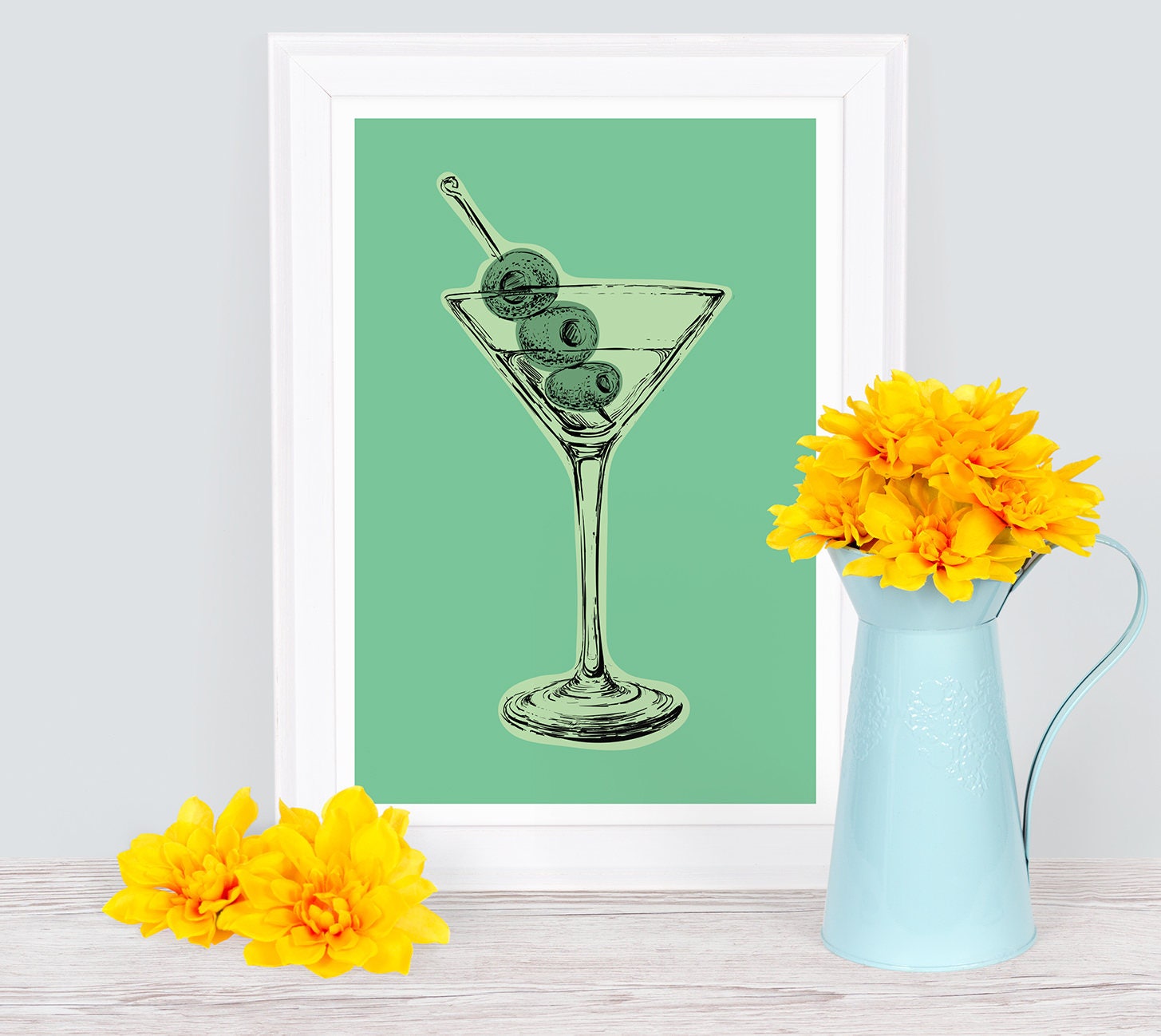 Wall Art Retro Print Retro Poster Retro Wall Art Cocktail | Etsy