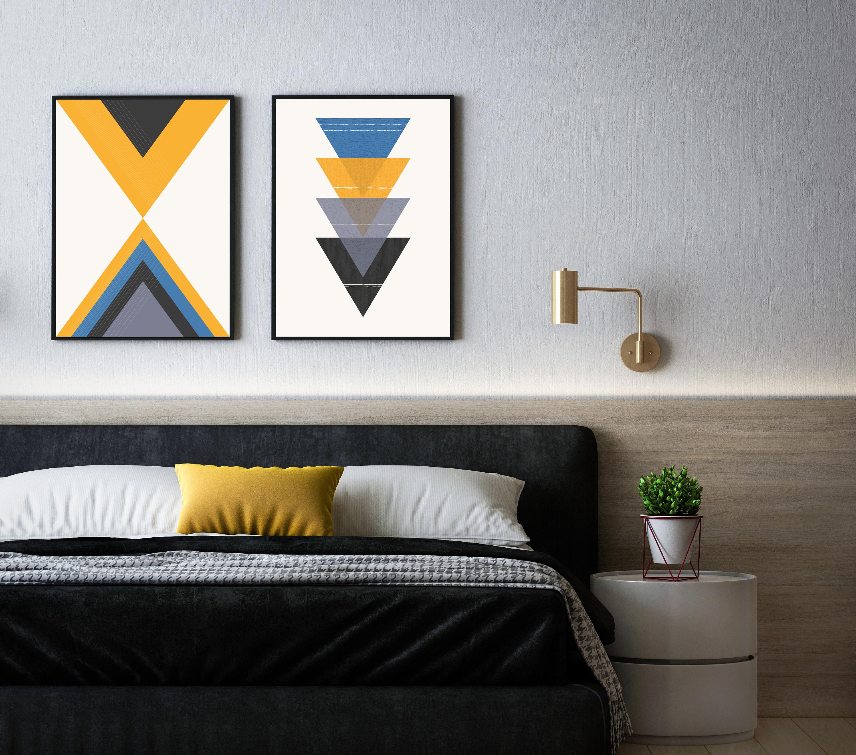 Geometric Wall Art, Prints, Wall Art Print, Geometric Print, Triangle ...