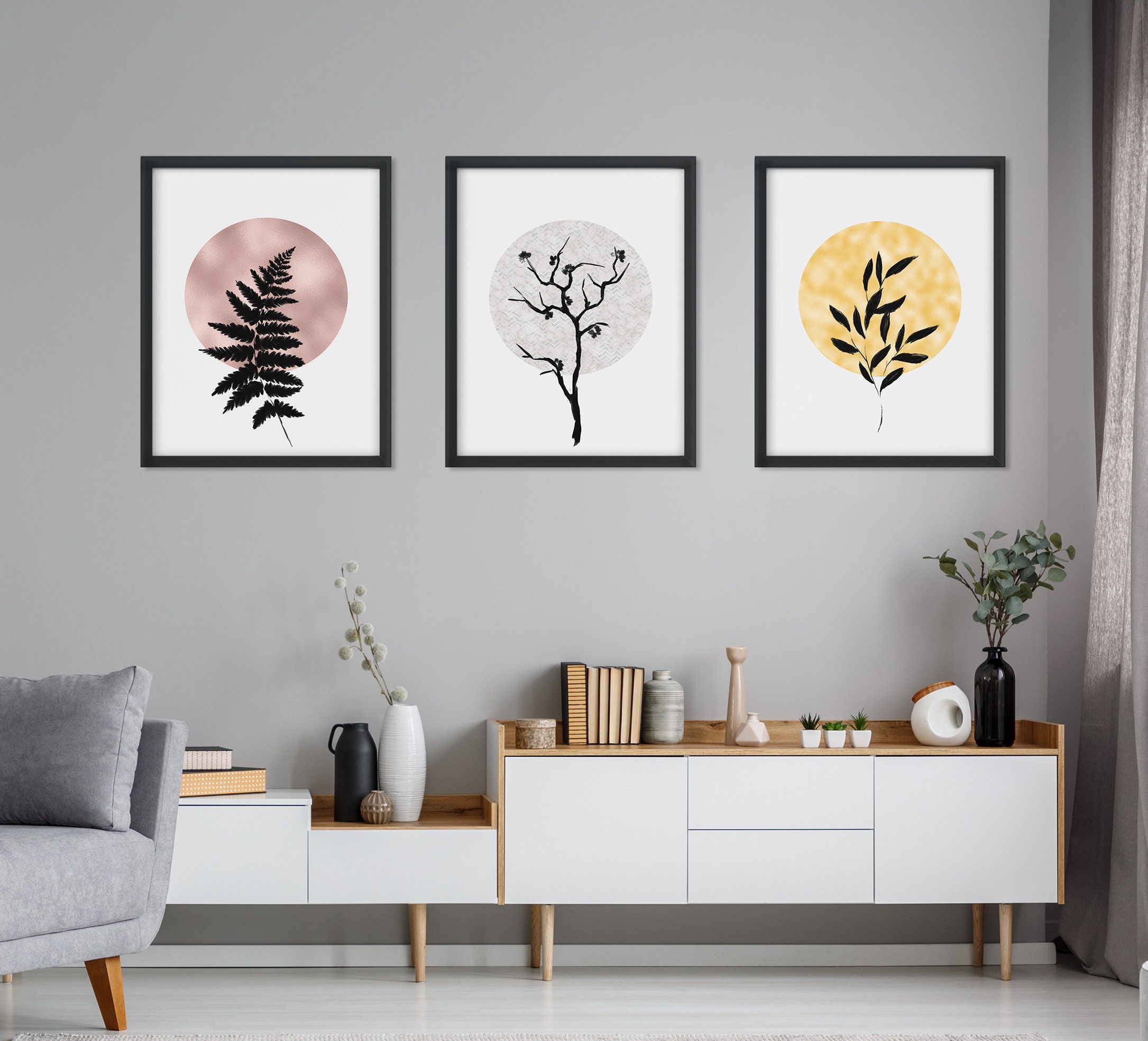 Wall Art Set, Set of Prints, Wall Art Prints, Botanical, Print Set ...
